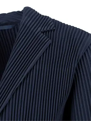 HOMME PLISSE Pleated Single-breasted Blazer