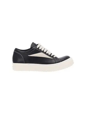 Rick Owens Leather Lace-up Sneakers - Black