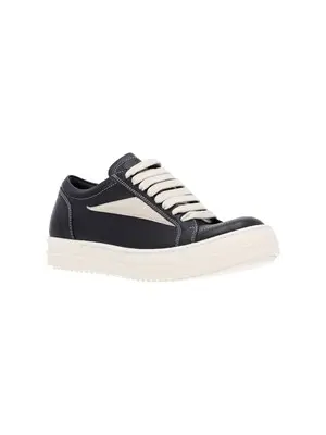 Rick Owens Leather Lace-up Sneakers - Black