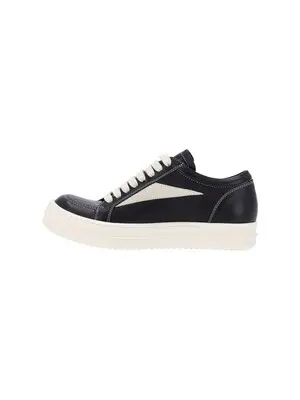Rick Owens Leather Lace-up Sneakers - Black