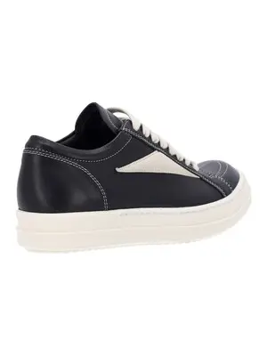Rick Owens Leather Lace-up Sneakers - Black