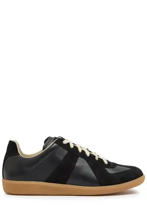 MAISON MARGIELA Replica Panelled Leather Sneakers - Black