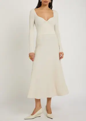 Maria Mcmanus Ribbed-knit Midi Dress