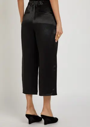 Maria Mcmanus Wide-leg Cropped Satin Trousers