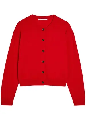 Maria Mcmanus Cashmere And Cotton-blend Cardigan - Red