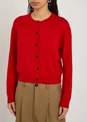 Maria Mcmanus Cashmere And Cotton-blend Cardigan - Red