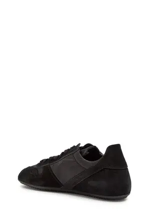 Rick Owens Panelled Suede And Nylon Sneakers - Black