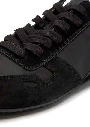 Rick Owens Panelled Suede And Nylon Sneakers - Black