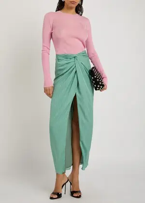 BLAZÉ MILANO Konik Twist Silk Maxi Skirt