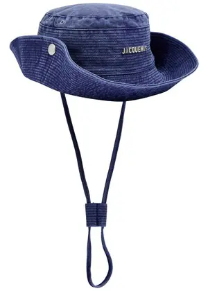 Jacquemus Flocked Denim Bucket Hat - Blue