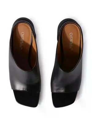 Off-White Open-toe Leather Sandals - Black