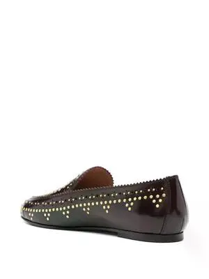 AQUAZZURA Studded Loafers - Brown