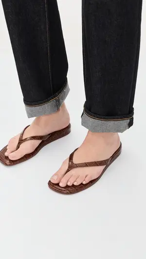 LOEFFLER RANDALL Lina Elevated Flip Flops - Espresso