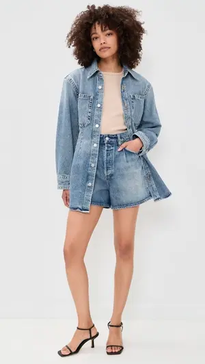 AGOLDE Lyonne Denim Shorts - Outbreak