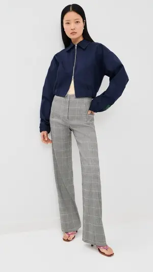 Veronica Beard Jude Houndstooth Trousers - Black Multi
