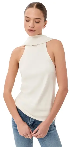 Simkhai Samira Satin Top - Ivory