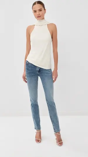 Simkhai Samira Satin Top - Ivory
