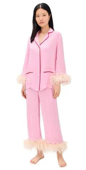 Sleeper Party Pajama Set With Detachable Feathers