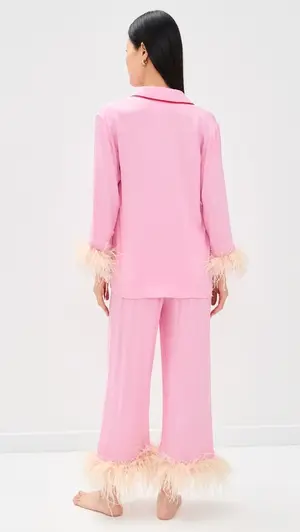 Sleeper Party Pajama Set With Detachable Feathers