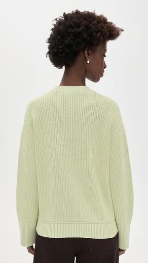 LA LIGNE Cotton Blend Crewneck Sweater - Celadon