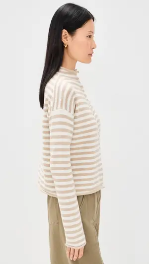 ALEX MILL Taylor Cardigan - Sand/ivory