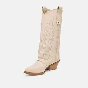 DOLCEVITA Sammy Mid-calf Western Boots - Bone Leather