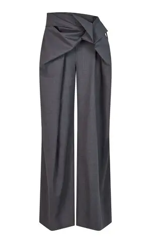 HEIRLOME Manuela Wool-blend Trousers - Dark Grey