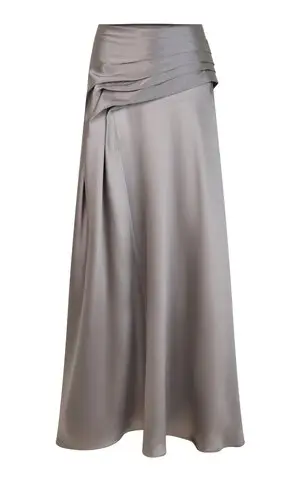 HEIRLOME Yvonne Silk Maxi Skirt - Grey