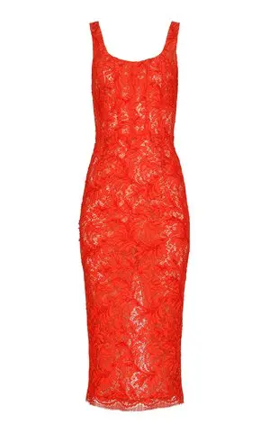 FRANCESCA MIRANDA Stellar Lace Midi Dress - Red