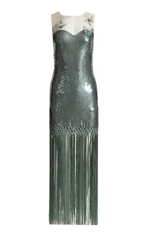 FRANCESCA MIRANDA Lumina Sequined Maxi Dress - Blue