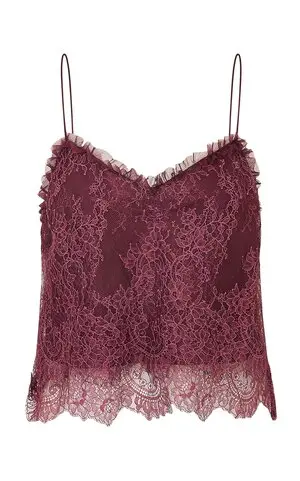 LoveShackFancy Ferni Lace Top - Red