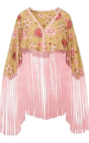 LoveShackFancy Aurelia Piano Shawl Top