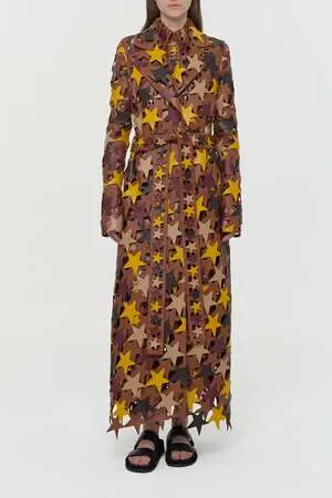 Gabriela Hearst Nuria Patchwork Stars Trench Coat