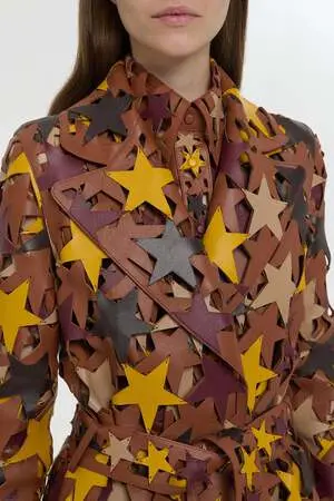 Gabriela Hearst Nuria Patchwork Stars Trench Coat