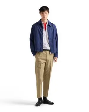 Prada Technical Cotton Zipper Blouson - Blue