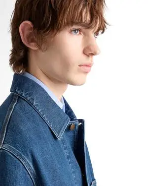 Prada Light Denim Blouson Jacket - Blue