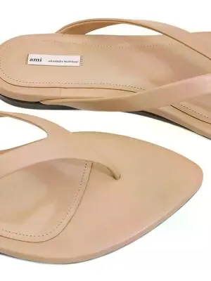 Ami Lamb Leather Pointed Toe Flip Flops