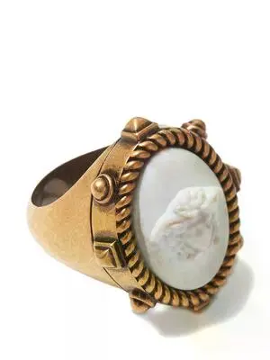 Versace Tivoli Ring With Medusa Cameo - Gold