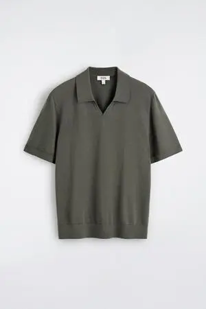 Cos Open-collar Merino Wool Polo Shirt - Green