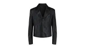 FERRAGAMO Leather Blazer - Black