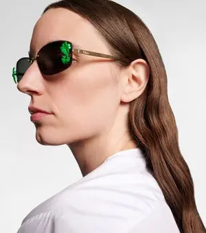 Dior Clover S1u Rectangular Sunglasses - Gold