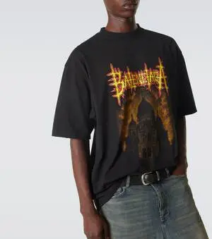 Balenciaga Printed Cotton Jersey T-shirt - Multicoloured