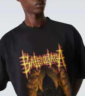 Balenciaga Printed Cotton Jersey T-shirt - Multicoloured