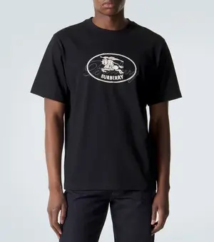 Burberry Ryan Embroidered Cotton T-shirt