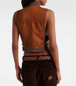 Miu Miu Suede Vest - Brown