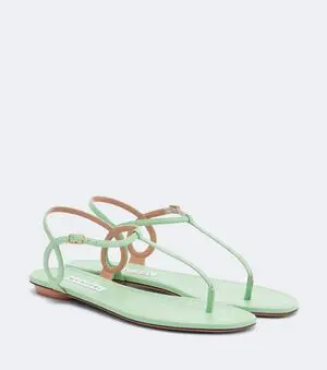 AQUAZZURA Leather Sandals - Green