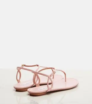 AQUAZZURA Almost Bare Leather Thong Sandals - Pink
