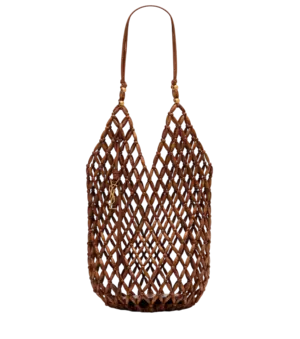 Saint Laurent Beaded Tote Bag - Brown