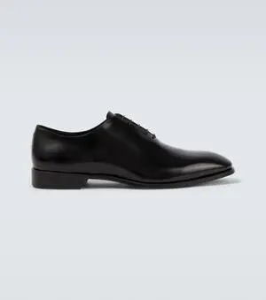 Canali Leather Oxford Shoes - Black