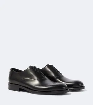 Canali Leather Oxford Shoes - Black